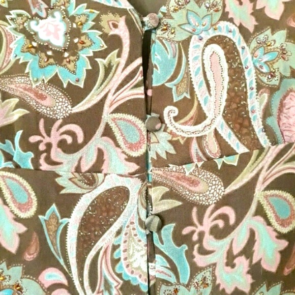 Fashion Bug | Tops | Vintage Fashion Bug Beaded Blouse W Sheer Sleeves ...